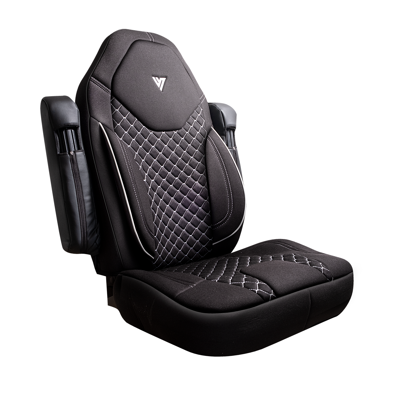 Cloth Truck Seat Cover Black Gray V Truck