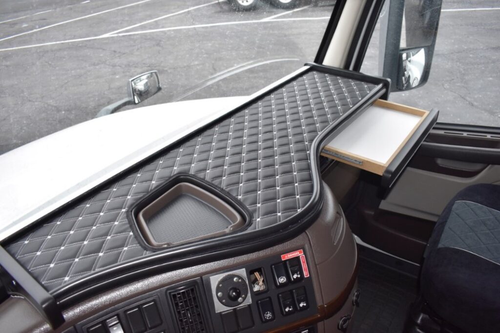 Volvo VNL Dashboard Shelf with Pen Holder and Black Carpeted Tray - V-Truck